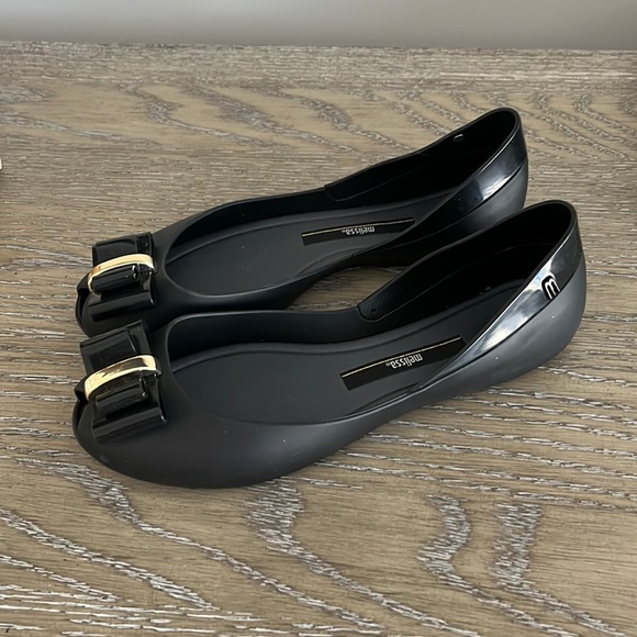 Melissa | Shoes | Melissa Black Flats With Gold Buckle | Poshmark